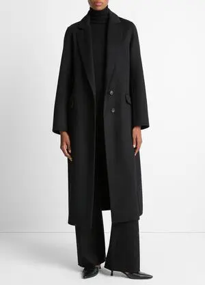 Vince Wool-blend Single-breasted Coat - Black