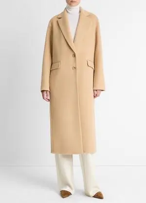 Vince Wool-blend Single-breasted Coat - Camel