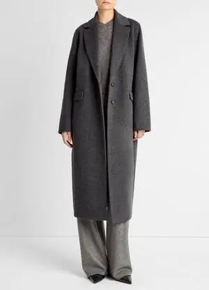 Vince Wool-blend Single-breasted Coat - Charcoal
