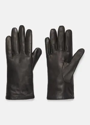 Vince Cashmere-lined Leather Gloves - Black
