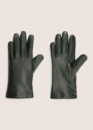 Vince Cashmere-lined Leather Gloves - Deep Forest