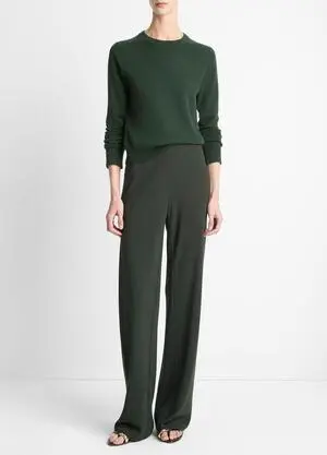 Vince Colette High-rise Crepe Bias Pant - Verde