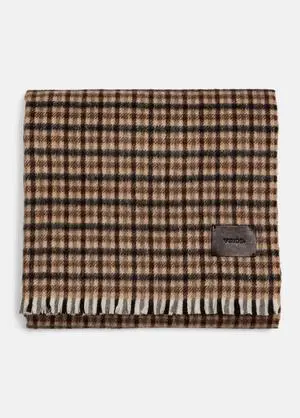 Vince Gingham Wool-cashmere Oversized Wrap - Black/grape