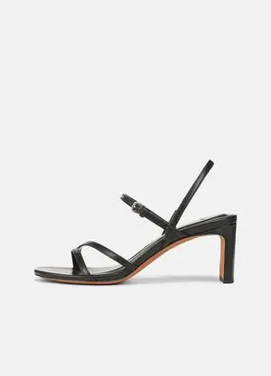 Vince Marcela Leather Heeled Sandal - Black