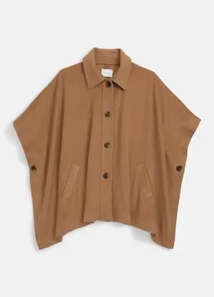 Vince Leather-trim Wool Cape