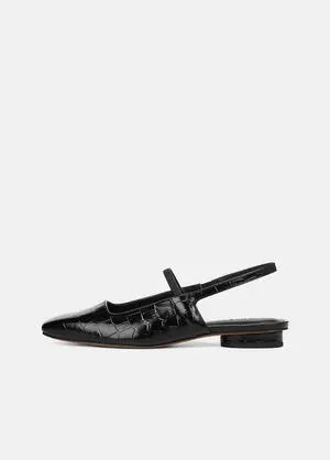Vince Venice Croc-embossed Leather Slingback Flat
