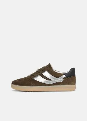 Vince Oasis Suede & Leather Lace-up Sneakers - Militare/silver