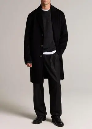 Vince Splittable Wool-cashmere Single-breasted Topcoat - Black