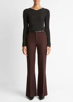 Vince Sculptural Flare Trouser - Black Grape