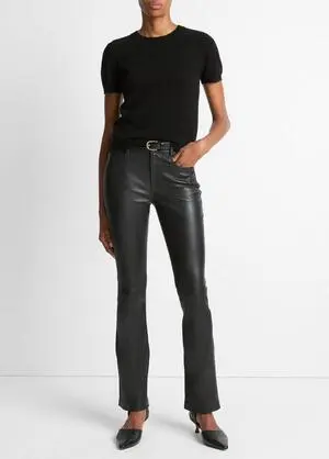 Vince Stretch Leather Boot-cut Pants