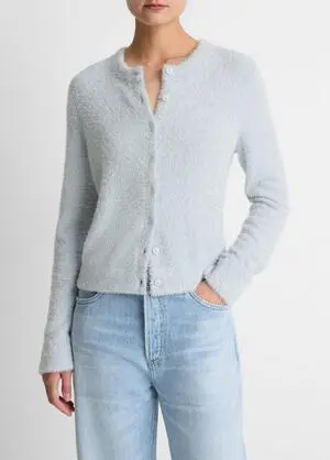 Vince Metallic Eyelash Knit Cardigan - Glacier