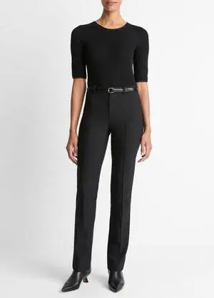 Vince Cotton-blend Slim Cigarette Pant - Black
