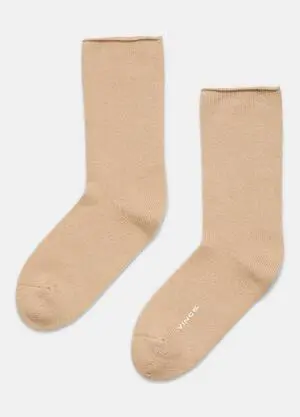 Vince Cashmere Jersey Short Sock - Camel
