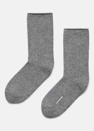 Vince Cashmere Jersey Short Sock - Medium Heather Grey