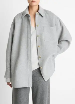 Vince Double-face Wool & Cashmere Blend Shirt Jacket