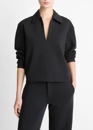 Vince Cotton-blend Zip-up Pullover