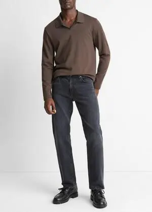Vince Citizens Of Humanity Elijah Relaxed Straight Jean In Black Wash - Grotto