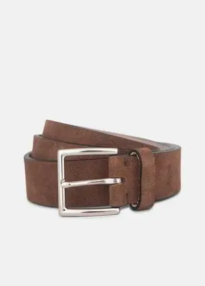 Vince 35mm Suede Belt - Chocolate/palladium