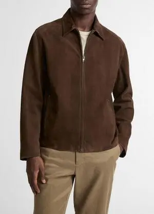 Vince Suede Zip-up Moto Jacket