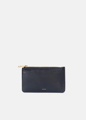 Vince Leather Zip-top Card Case - Black