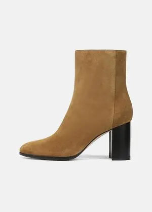 Vince Suede Ankle Boots With Block Heel - Sahara