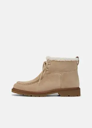 Vince Sierra Lug-sole Suede Boots With Shearling Lining - Light Dune