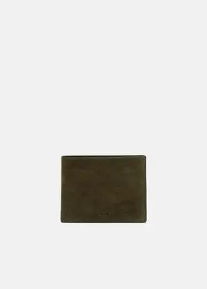 Vince Suede Bifold Wallet - Driver Green