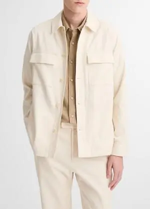 Vince Italian Linen-cotton Chore Coat - Bone