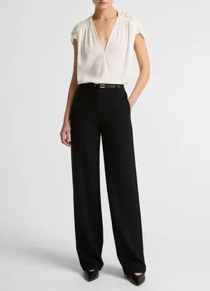 Vince Elsa High-rise Crepe Straight-leg Trouser - Black