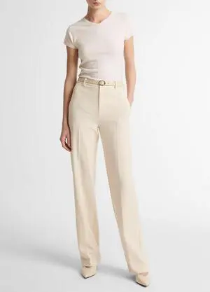 Vince Elsa High-rise Crepe Straight-leg Trouser - Ecru