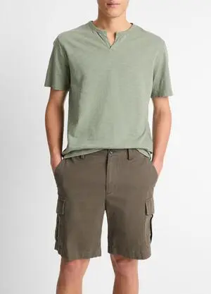 Vince Slub Cotton Split-neck T-shirt
