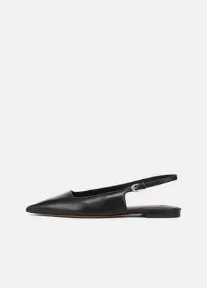 Vince Gracy Leather Slingback Flat - Black