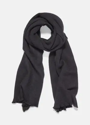 Vince Herringbone Cashmere Scarf - Black
