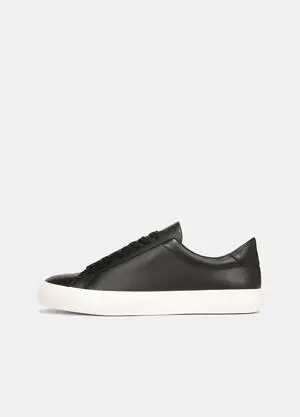 Vince Fulton Leather Low Top Sneakers - Black
