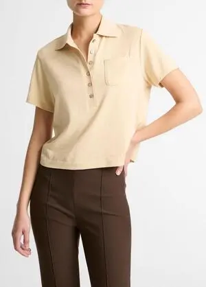 Vince Cropped Pocket Polo Shirt