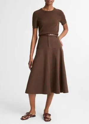 Vince Stretch-cotton Twill Utility Midi Skirt