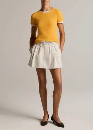 Vince Cotton Pull-on Skort - Oyster