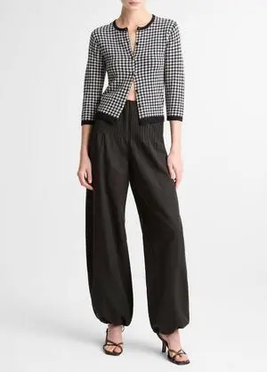 Vince Pintuck High-rise Wide-leg Drawcord-hem Pant
