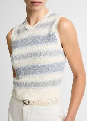 Vince Summer Fair Isle Silk-blend Sweater Vest