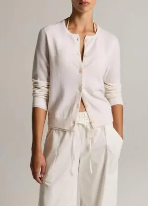 Vince Scallop-trim Wool & Cashmere-blend Cardigan - Off White