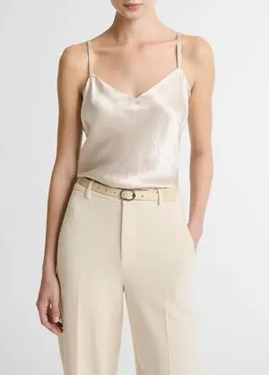 Vince Satin V-neck Camisole - Champagne