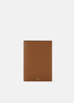 Vince Nappa Leather Passport Case - Saddle