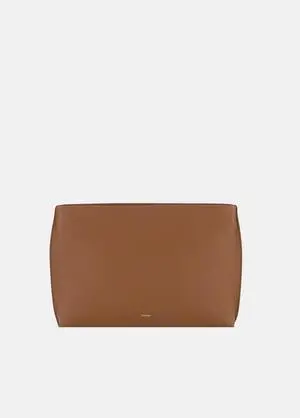 Vince Nappa Leather Zip Pouch - Saddle