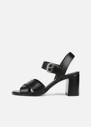 Vince Salma Leather Heeled Sandal - Black