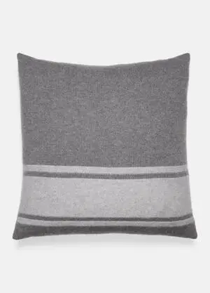 Vince Cashmere Jersey Stripe Pillow - Medium Heather Grey