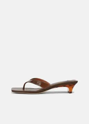 Vince San Juan Jelly Heeled Thong Sandal - Saddle