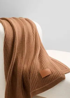 Vince Wool And Cashmere Cardigan-stitch Throw - Mink