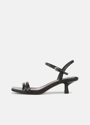 Vince Tilda Leather Heeled Sandal - Black