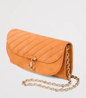 JIMMY CHOO Curve Leather Chain Wallet - Orange