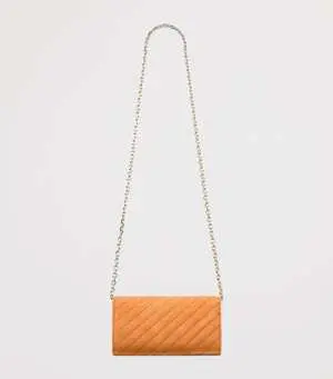 JIMMY CHOO Curve Leather Chain Wallet - Orange